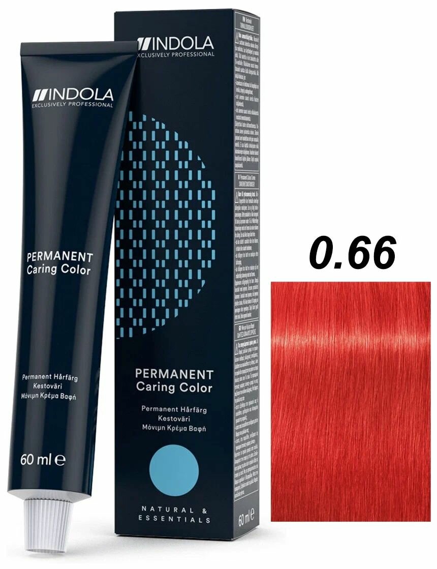 Indola Natural & Essentials 0.66 Интенсивный красный Перманентный крем-краситель для волос 60мл