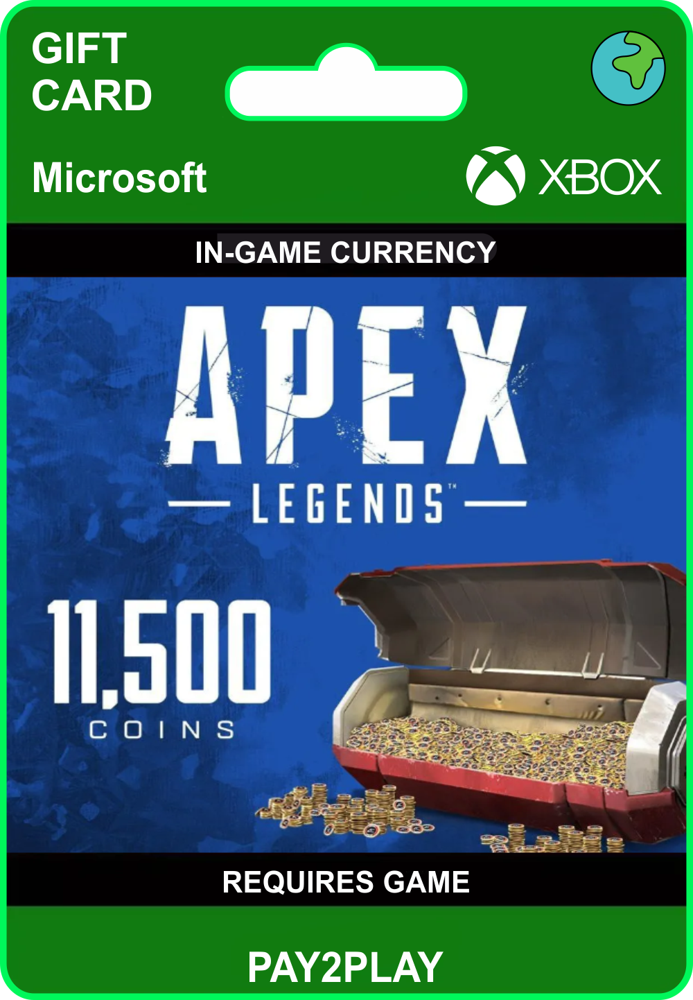 Подарочная карта APEX Legends 11500 Coins / Все страны Евросоюза / XBOX, Цифровой код / APEX Legends XBOX Gift Card