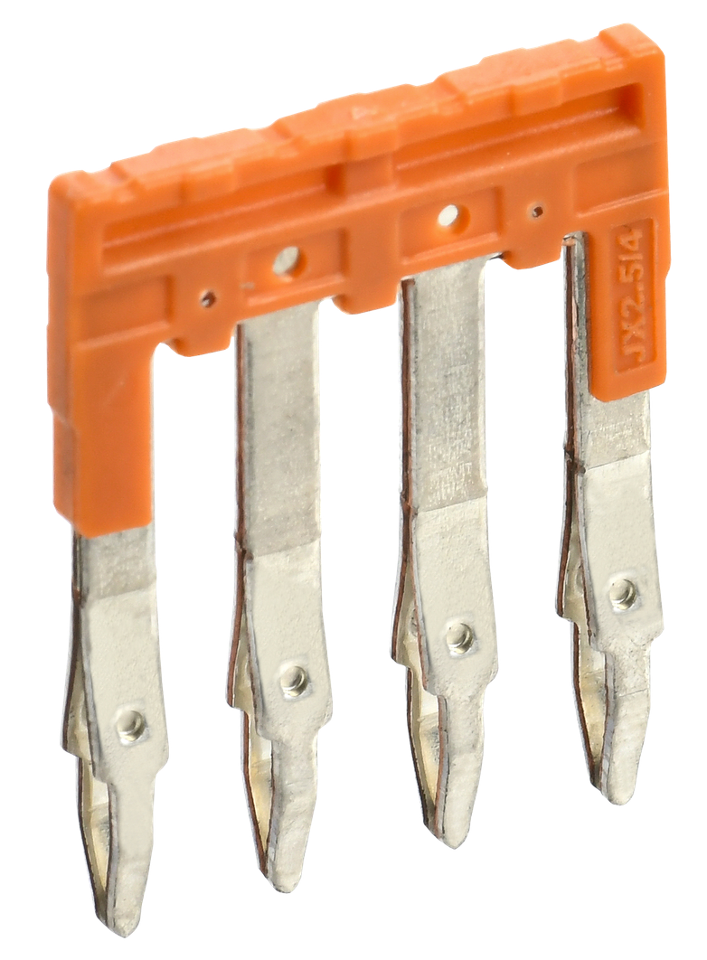Перемычка для клеммной колодки IEK / ИЭК гребенчатая для CP 2.5мм2, металл/пластик, оранжевый, 2 зажима, 4PIN 24А 1000В / электрика