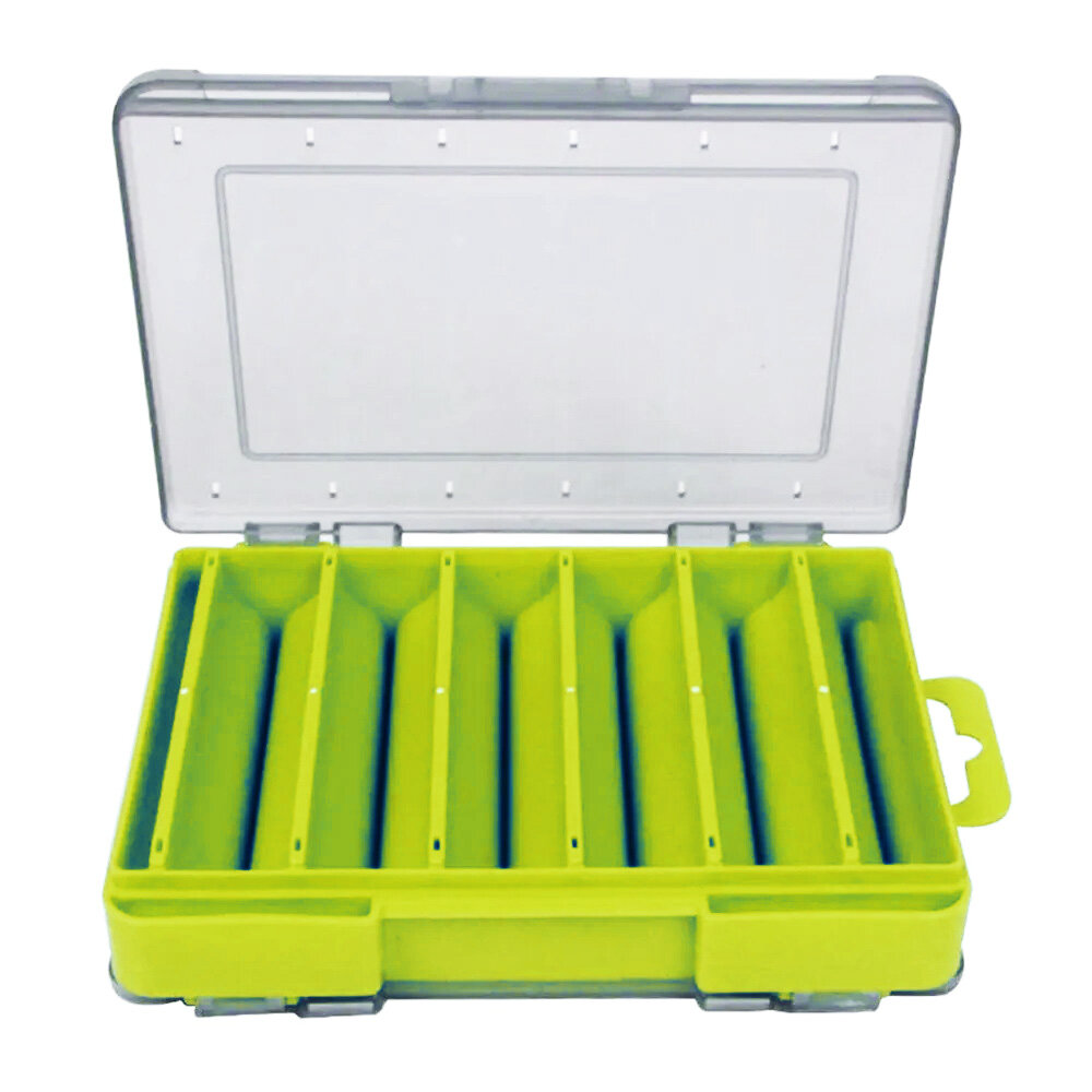 Коробка рыболовная Kushiro, 13,8×10,0×3,5см, двусторон, желт. (12 отд.)