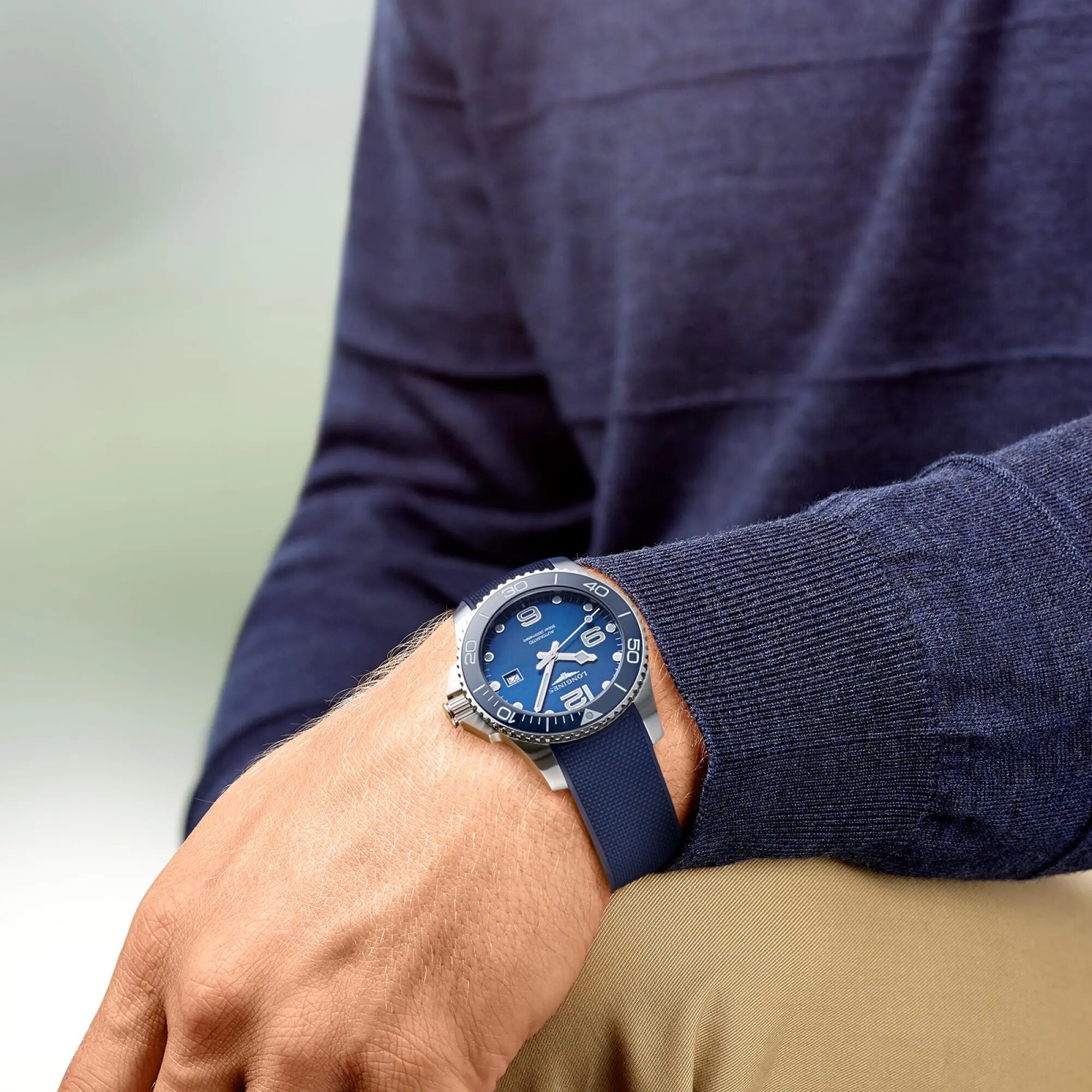 Наручные часы LONGINES, синий/серебристый — фото 1