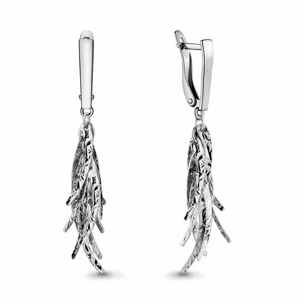 Серьги с подвесками, серебро, 925 проба, чернение