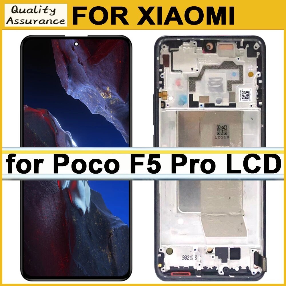 AMOLED для Xiaomi Poco F5 Pro, ЖК-дисплей, сенсорный экран в сборе, запасные части для моделей Poco F5 Pro 23013PC75G