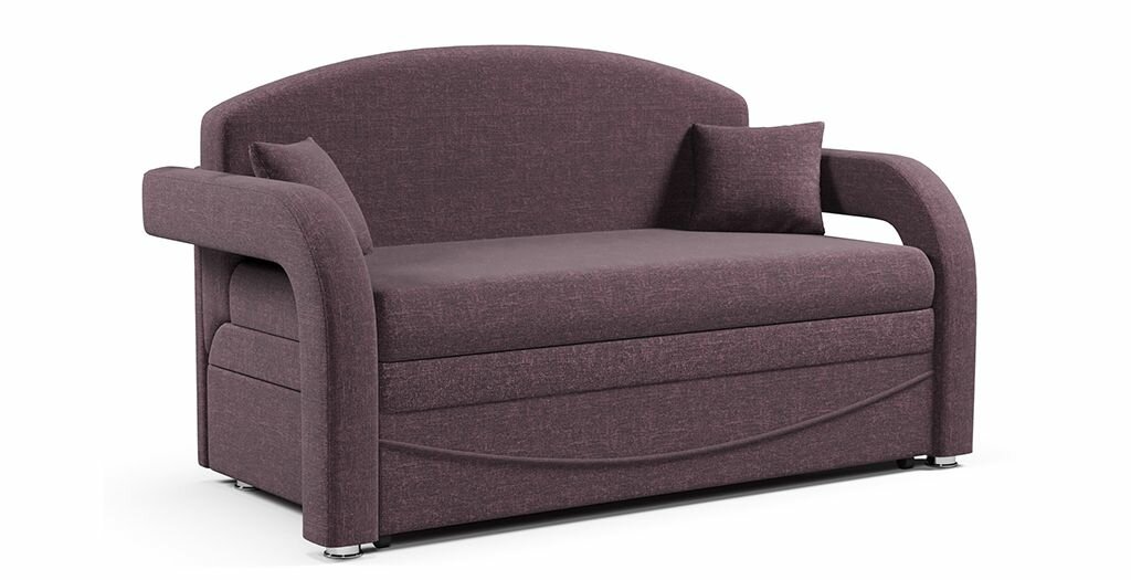 Диван-кровать Алекс 140, 165х80х87 см, рогожка Savana Violet, Выкатной, детский диван раскладной, с ящиком для белья