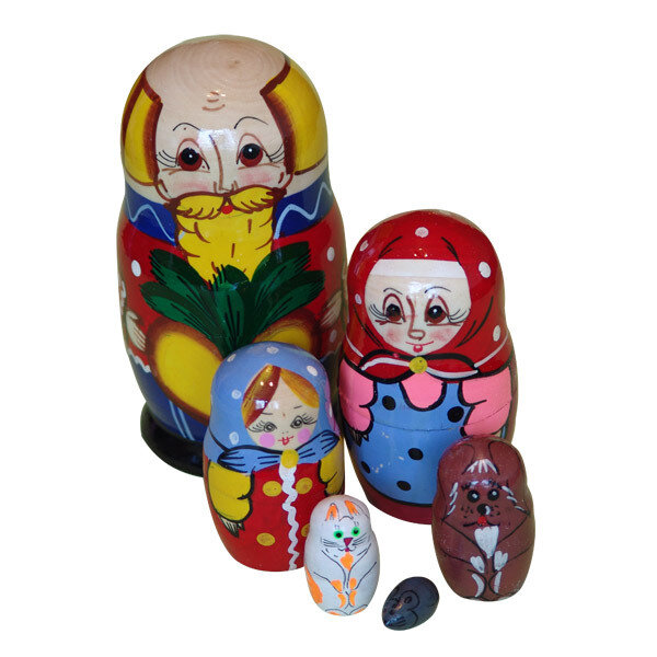 Матрешка RNToys "Сказка Репка", экологически чистый материал, 6 в 1, развивающая