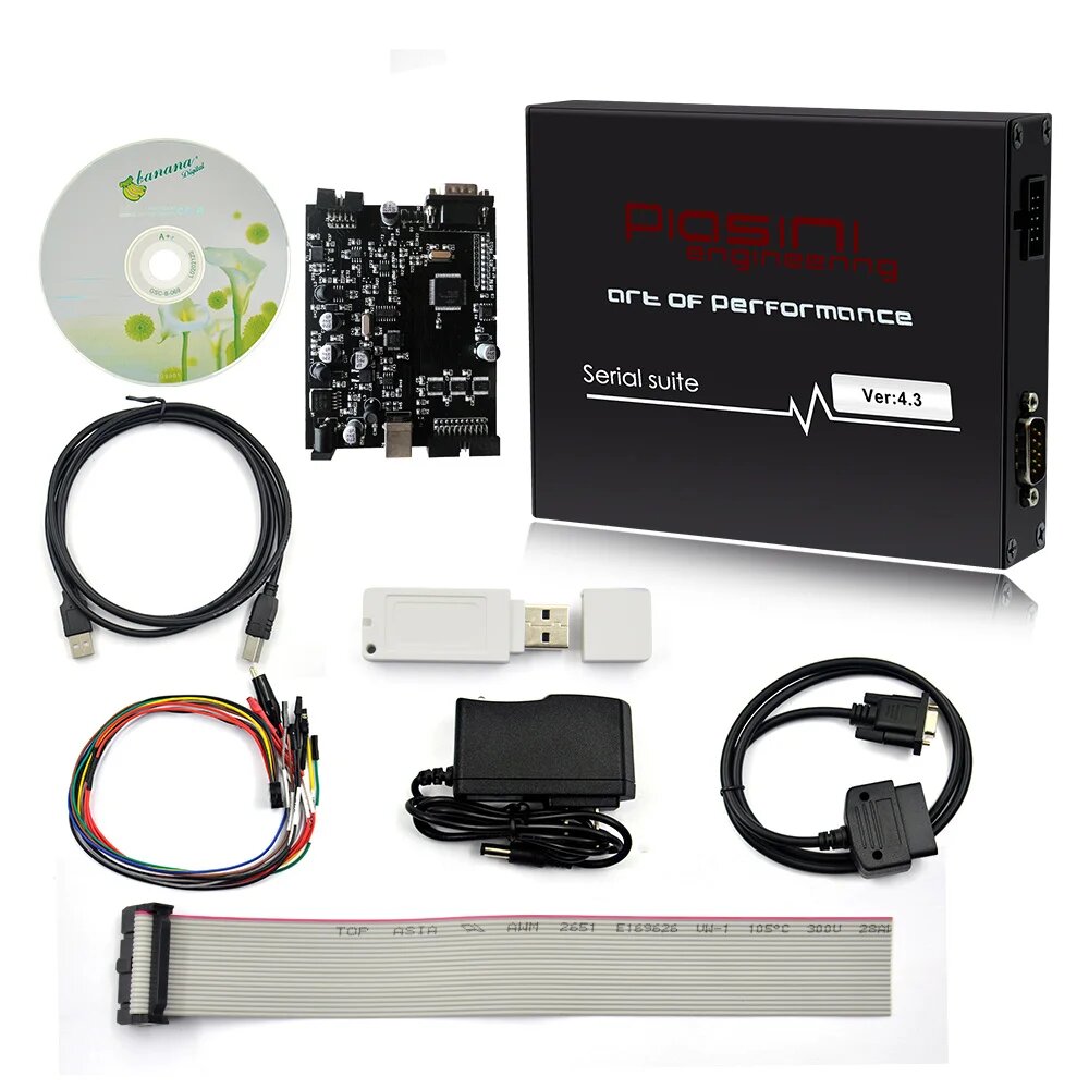 2026 PIASINI V4.3 Master Real 9241A Чип-программатор ЭБУ Serial Suite Pi그 Engineering 4.3 JTAG-BDM- K-line-L-RS232- CAN Black