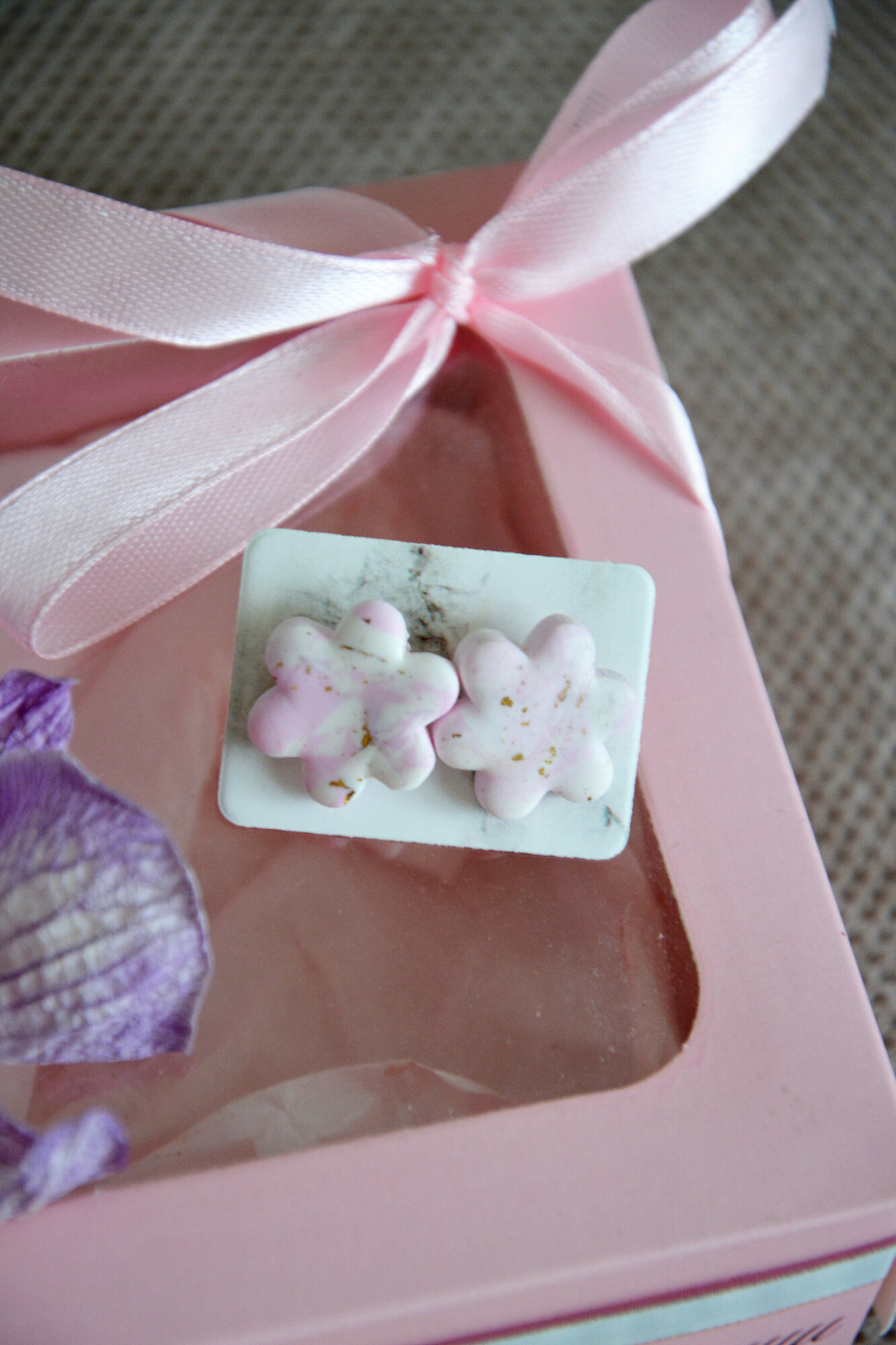 Серьги пусеты, полимерная глина