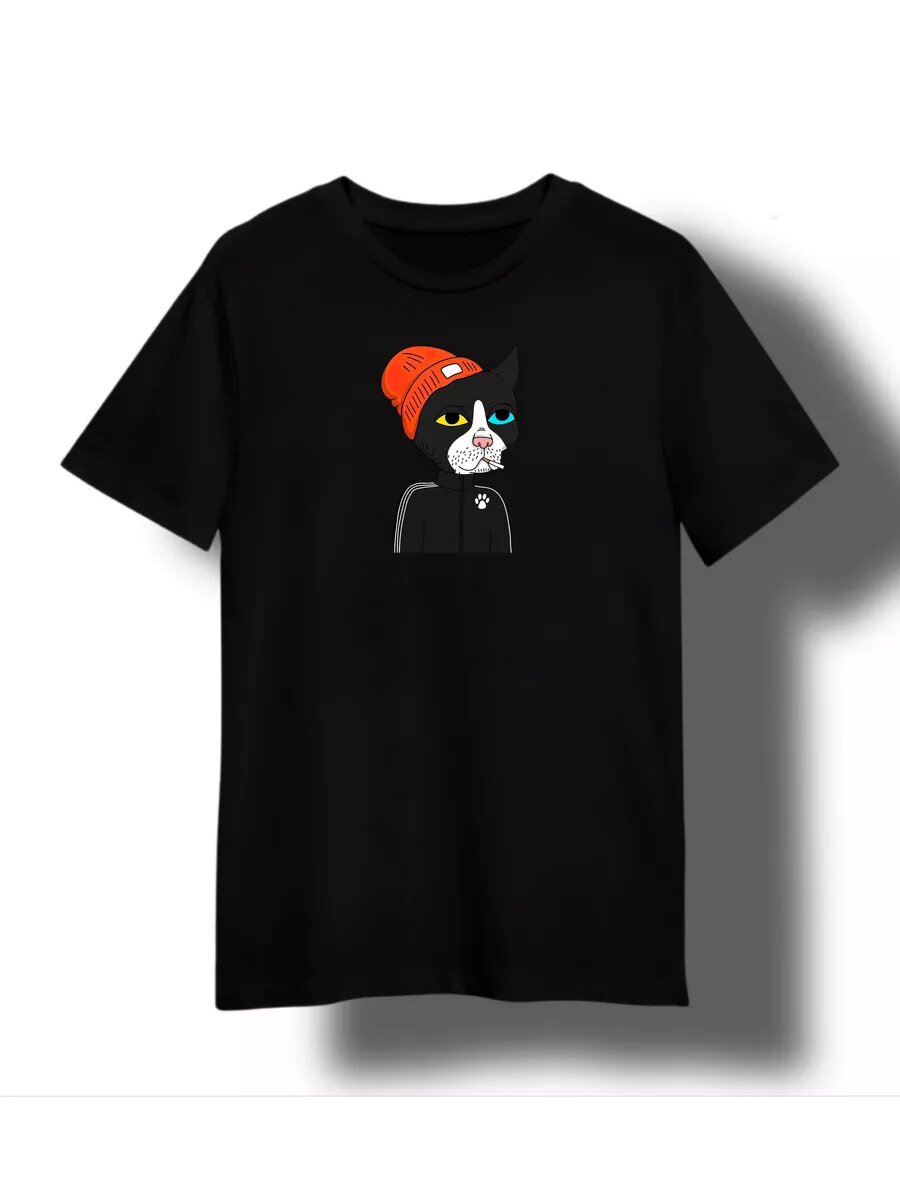 Футболка кот в адидасе