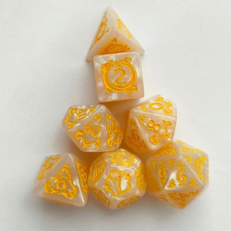 Набор костей для настольных игр, белый, 7 шт