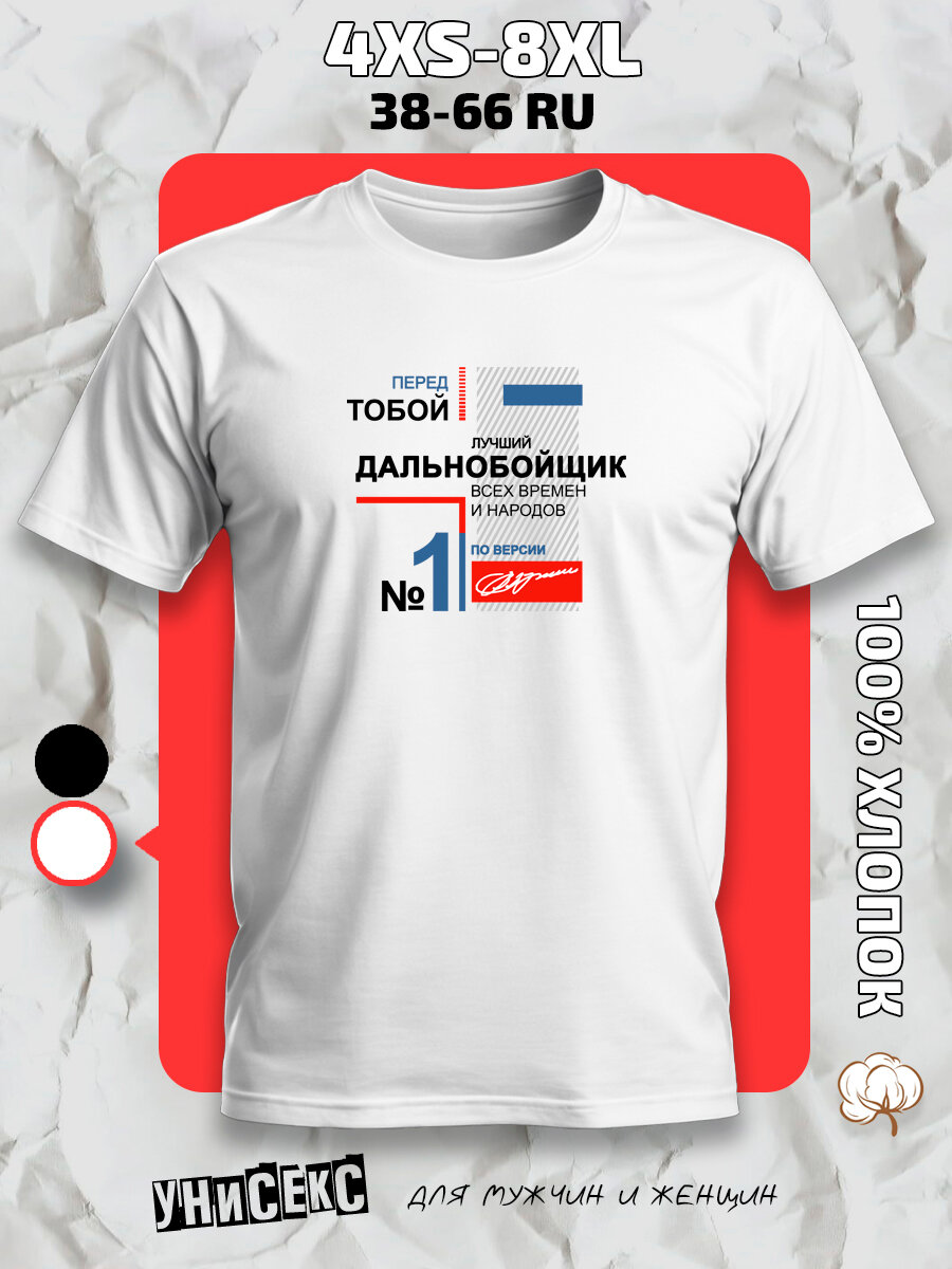 Футболка с принтом дальнобойщик