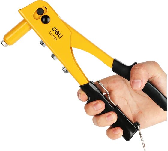 Заклепочник DELI механический ручной литой, заклепочный пистолет dl2310 250мм (сталь 35crmo, заклепки 2,4/ 3,2/4,0/ 4,8мм) 118445