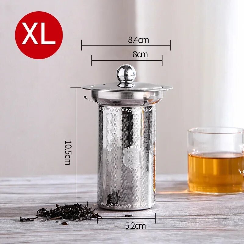 XL ситечко для чая из нержавеющей стали с крышкой