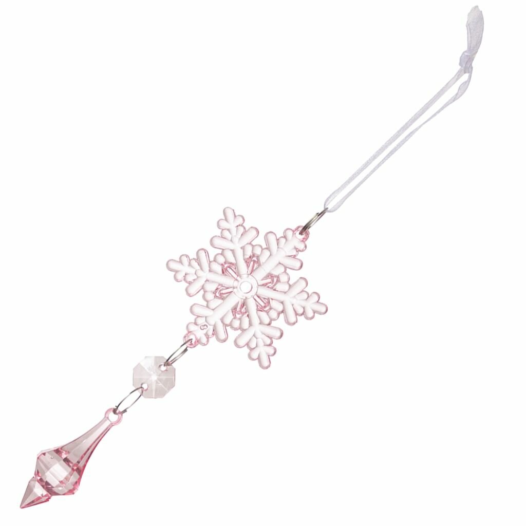 Рождественский Акриловый Прозрачный Кулон В Виде Снежинки-Розовый