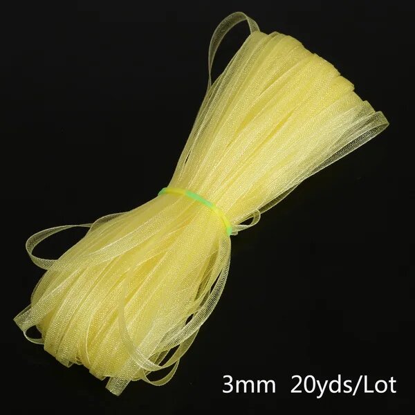 Лента органза Beadia 20 ярдов 3 мм Светло-желтый, YL