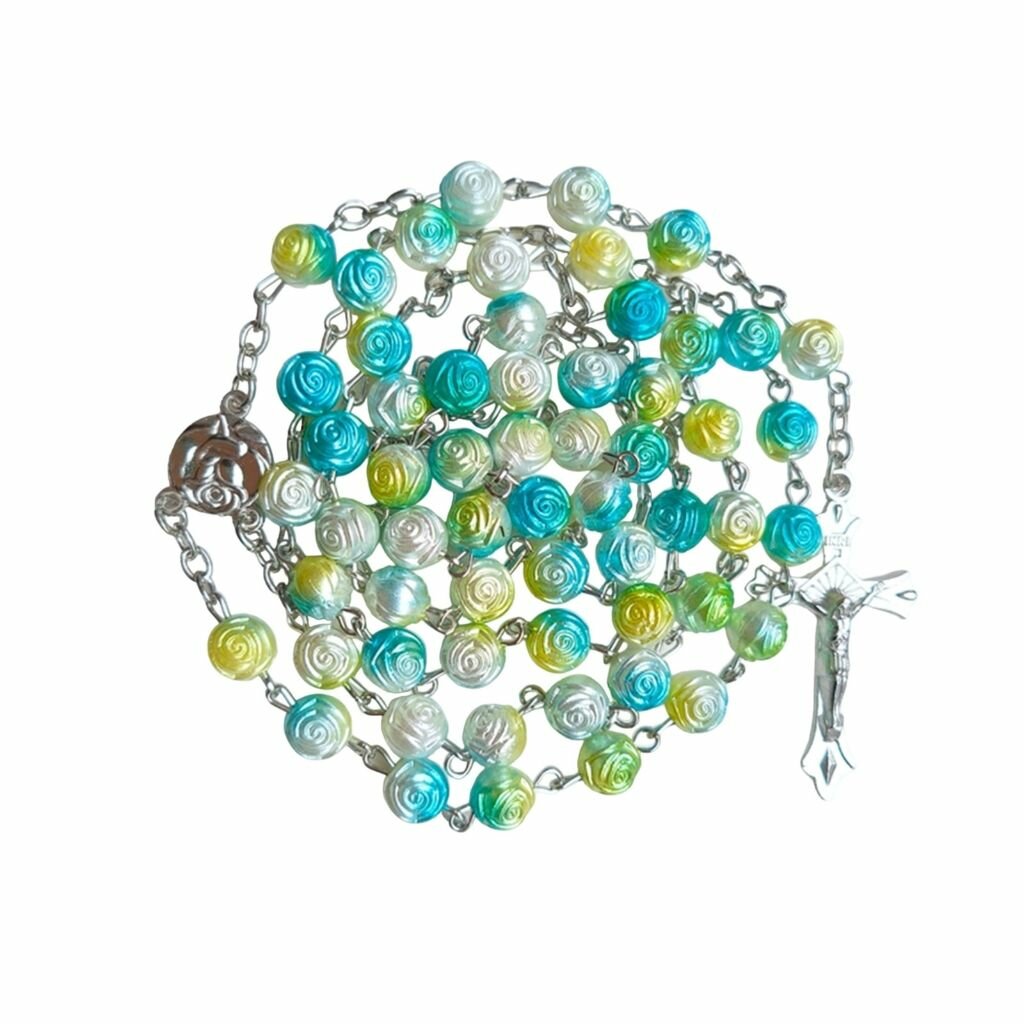 Католические розы, четки, ожерелья, религиозная цепочка, церковные молитвенные подвески, ювелирные изделия для женщин, подарок на крещение