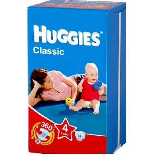 Хаггис подгузники classic 4/7-18кг N14