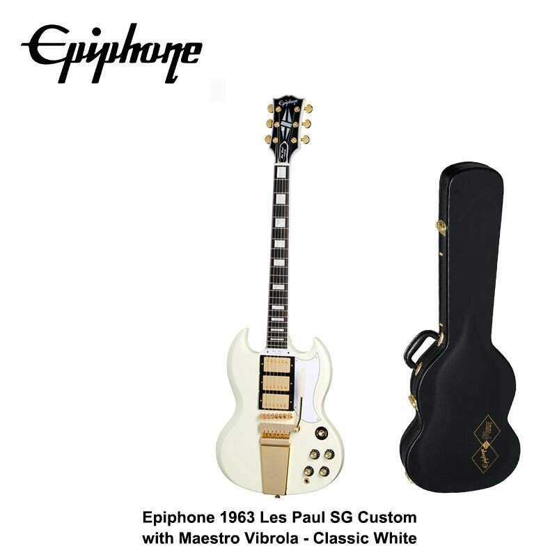 Epiphone 1963 Les Paul SG Custom with Maestro Vibrola - Classic White 6-струнная электрогитара