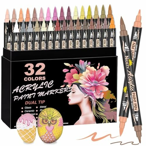 Набор акриловых маркеров NICETY Acrylic Paint Markers Set for Skin Tones, 32 цвета