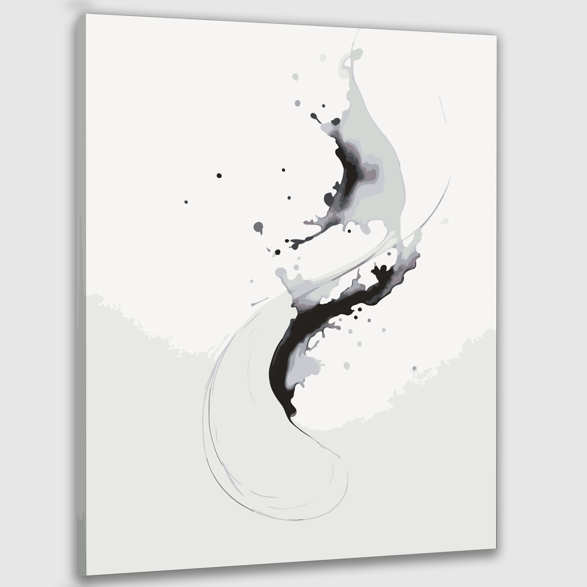 Картина по номерам 40x50 см, минимализм, тушь, поток, абстракция, мысли, свобода, струящиеся, холст, тонкие мазки