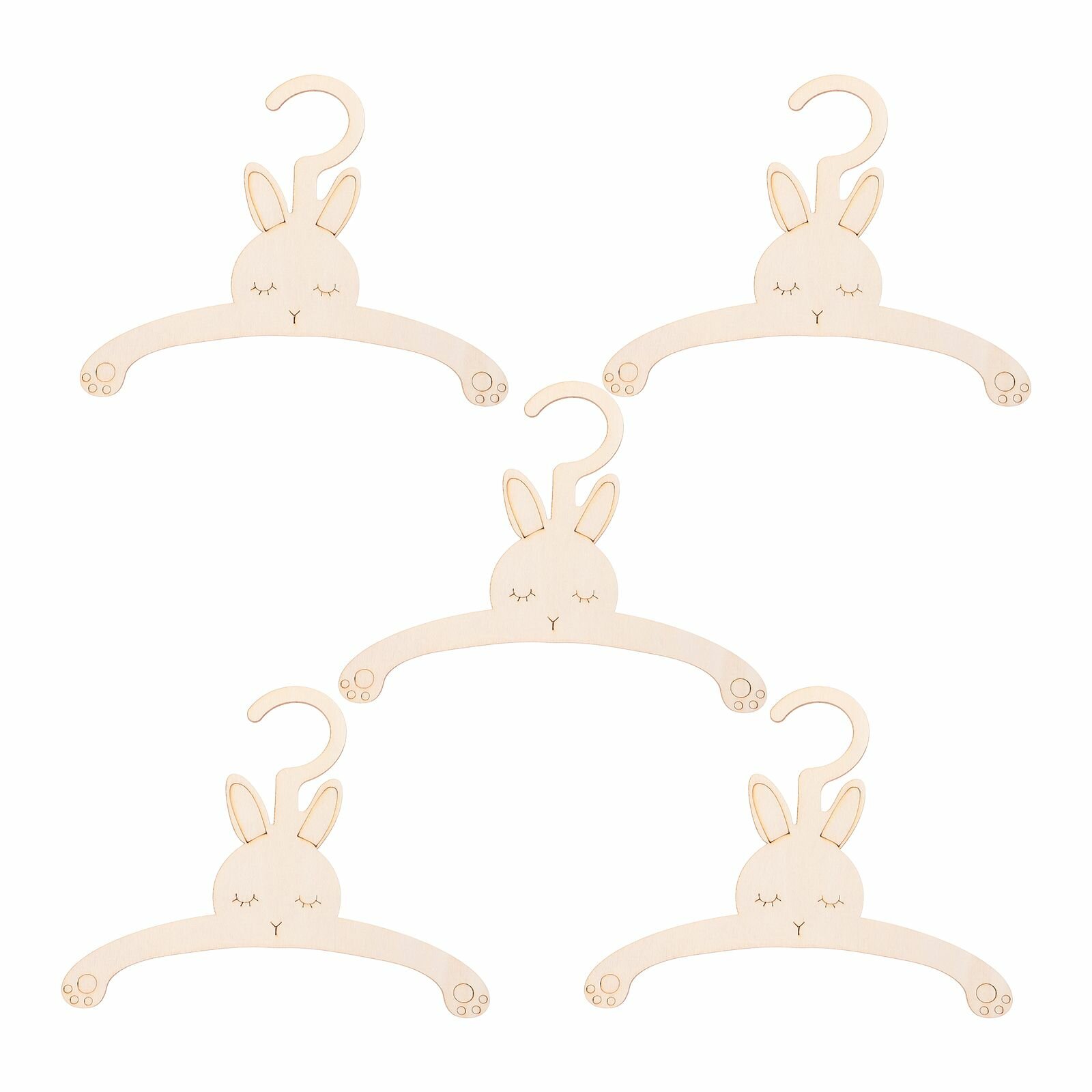 5 Шт Детские Вешалки Из Дерева В Forme Зайчика Для Одежды Новborn Размер 23 00X17 50X0 20Cm=v=