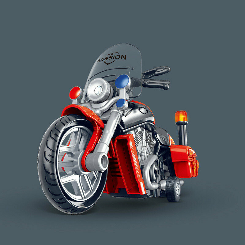 Игрушка мотоцикл полиции с интерактивными звуковыми световыми эффектами для детей стиль с