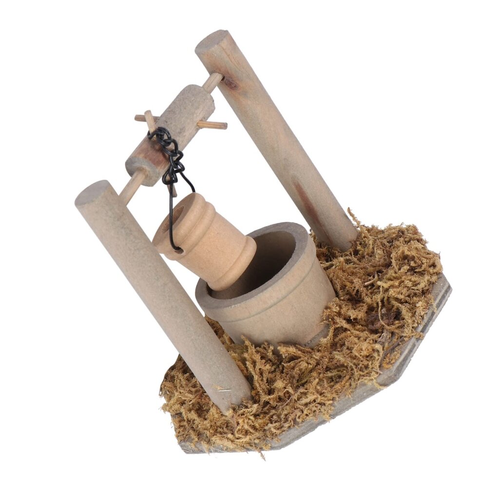 Миниатюрная Модель Колодца с Ведром Для Воды Для Кукольных Домиков Садовые Декорации Сельская Скульптура Ремесленный Подарок Для Любителей Кукольных Домиков