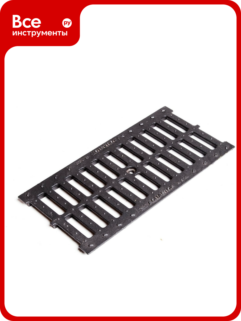 Чугунная решетка Aquastok щелевая Norma DN200 C250 500x245x23 (32013C) 549111, серый