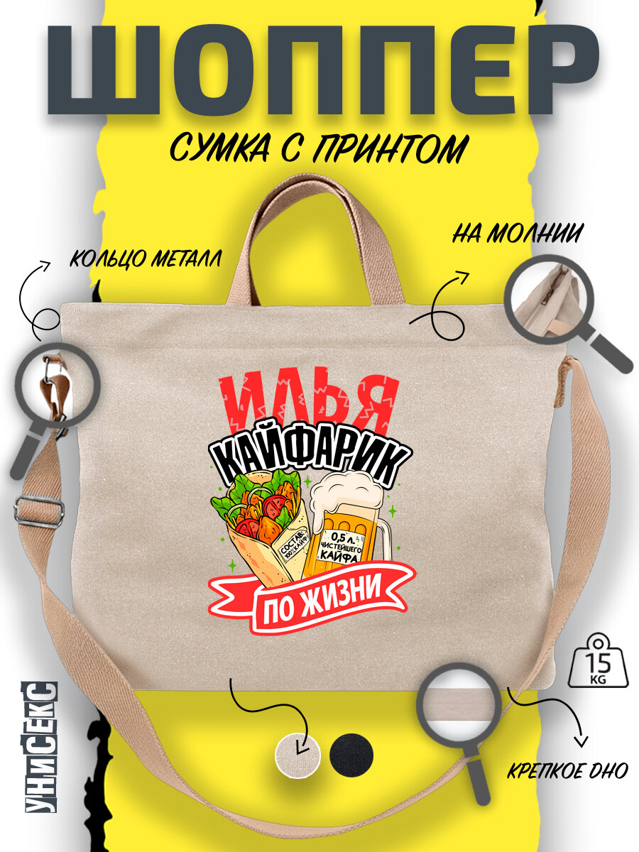 Сумка  шоппер y2k через плечо Илья