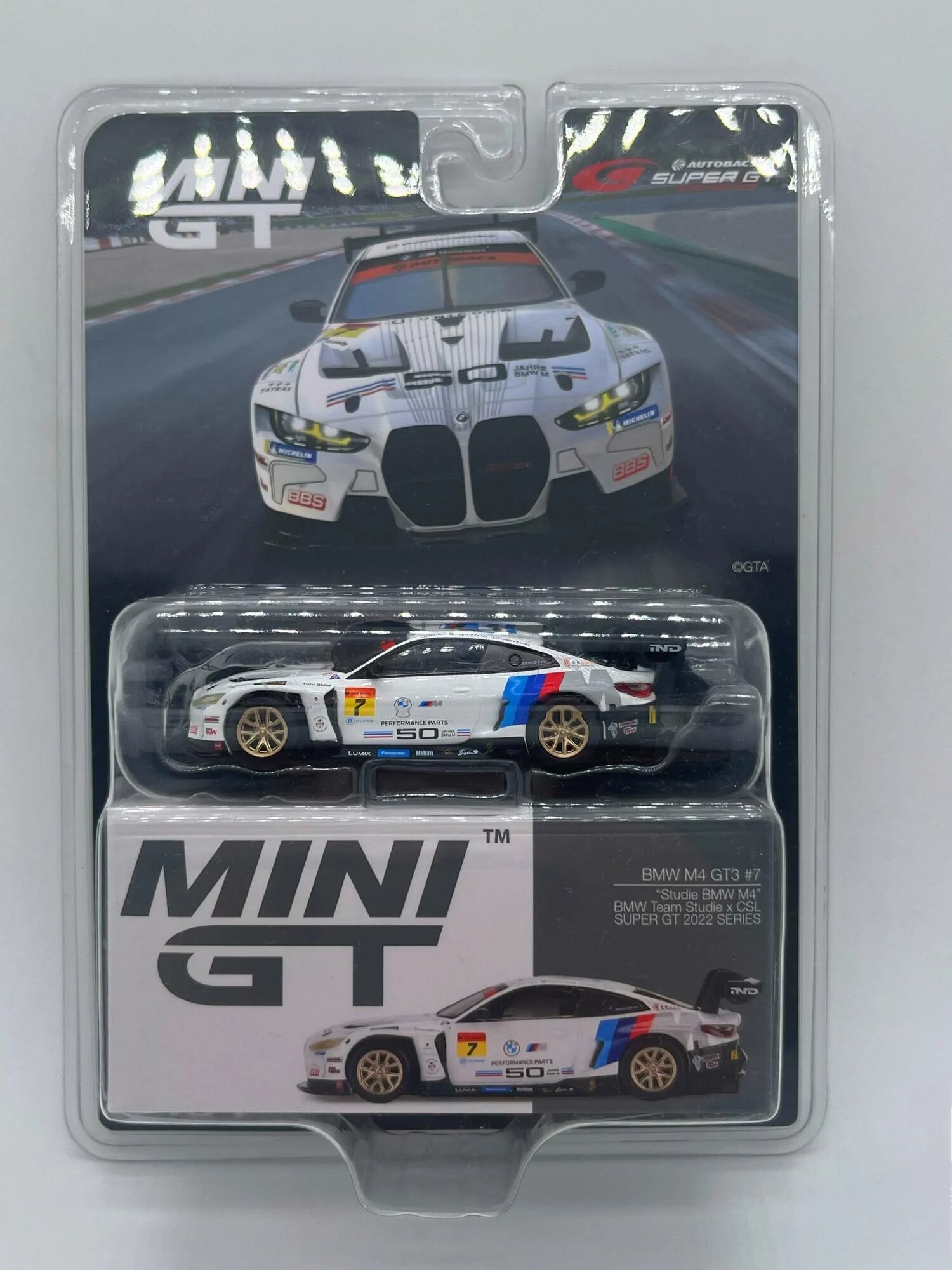 Машинка TSM MINI GT 1/64 #484 BMW M4 GT3 No.7 BMW Team Studie x CSL 2022 Super GT Series Japan exclusive Die-cast Alloy Car Model Collection Display Gift
