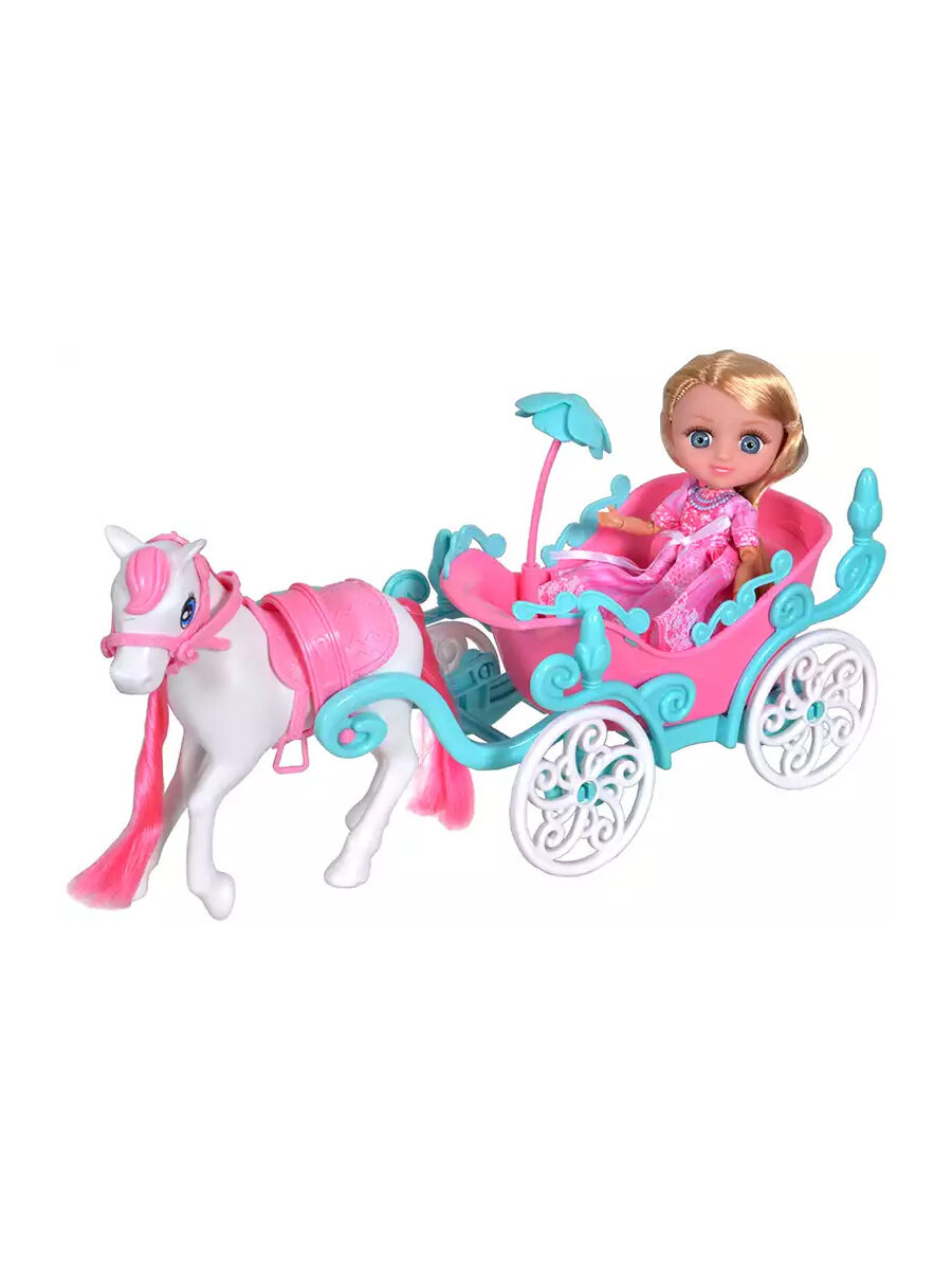 Набор Принцесса 16 см с розовой каретой и лошадкой RR015 с 3 лет