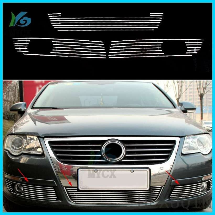 Высококачественная передняя решетка из нержавеющей стали вокруг отделки гоночных решеток для volkswagen PASSAT B6 2006-2010