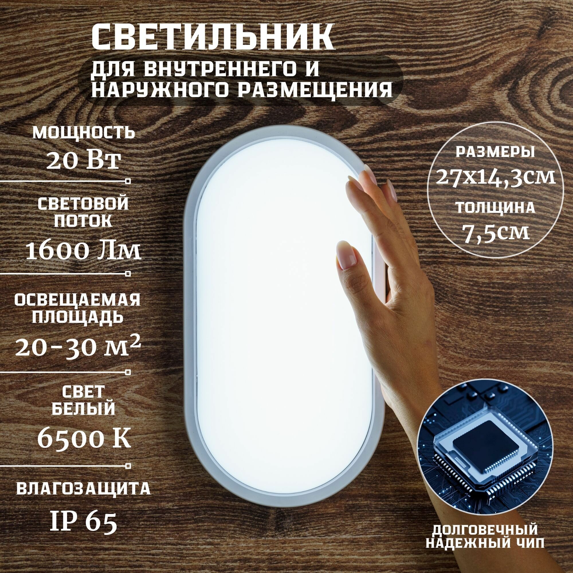 Светильник Чудесный Сад, IP65, LED, пластик, холодный белый свет