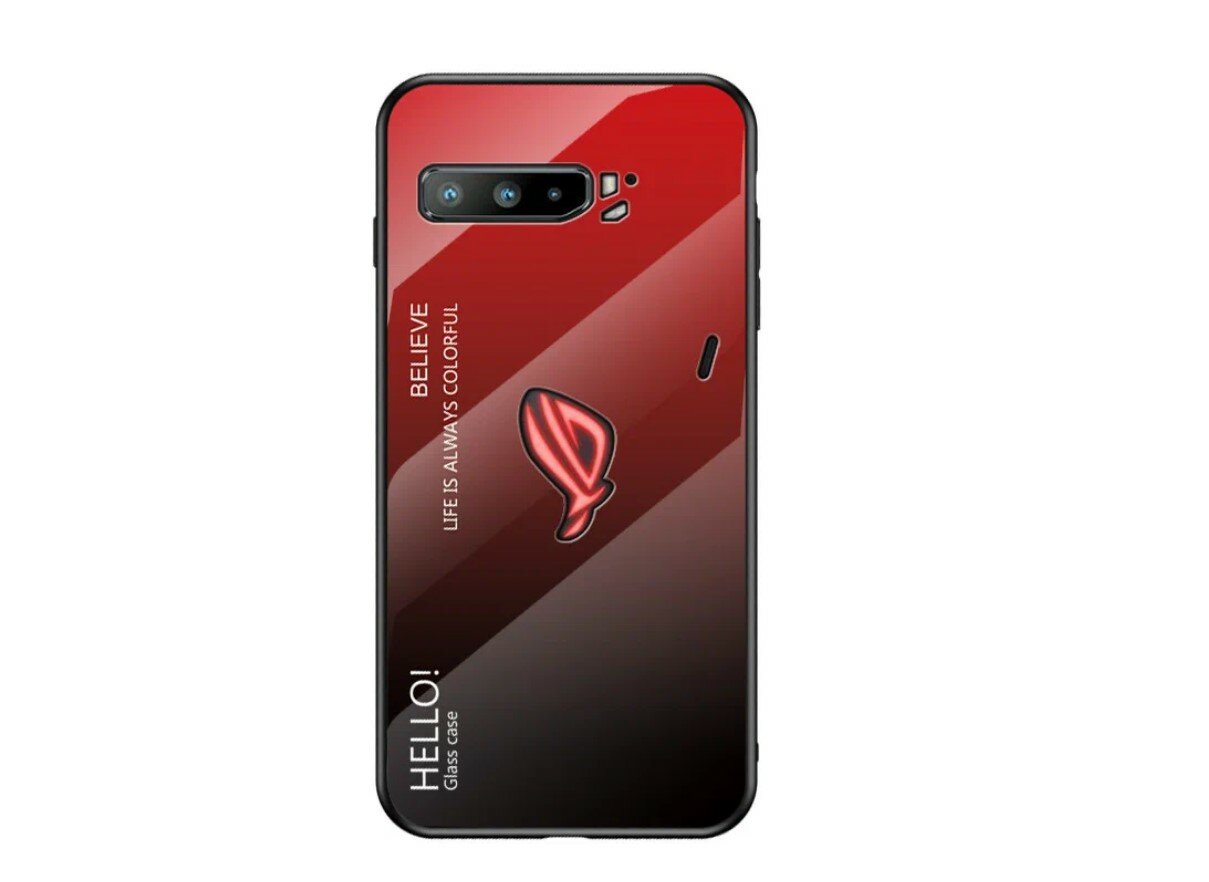 Чехол-бампер "Градиент", стекло, для ASUS ROG Phone III, красный