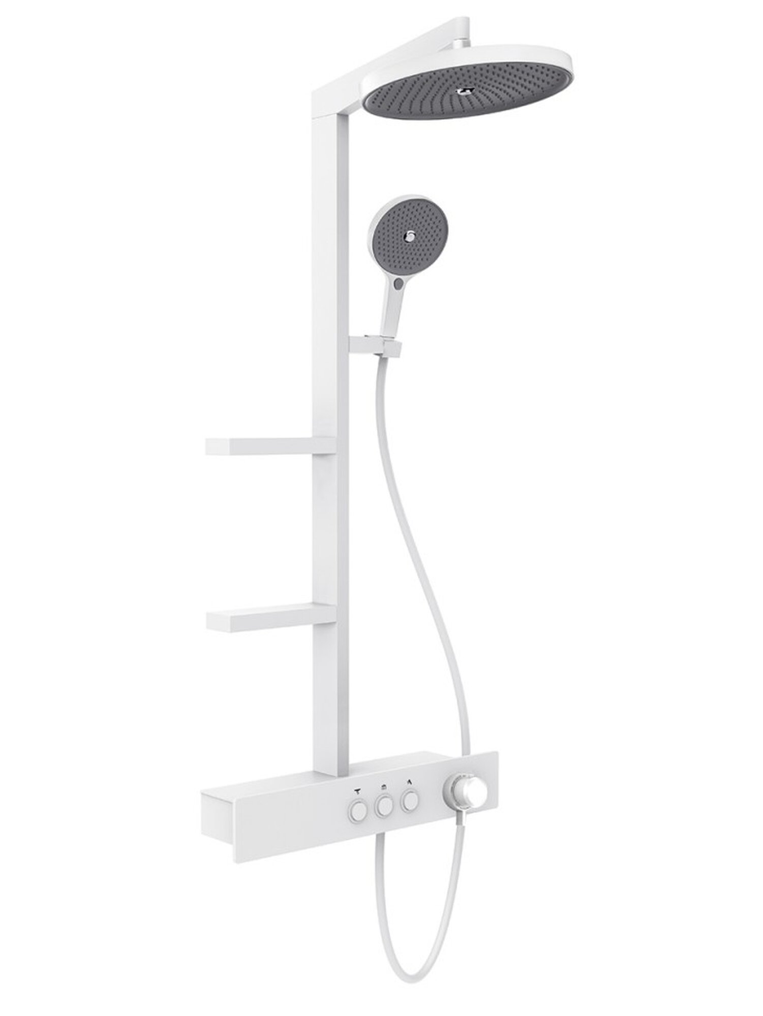 Душевая система AQUAme AQM 8005W, с термостатом, верхний душ Rain, белый