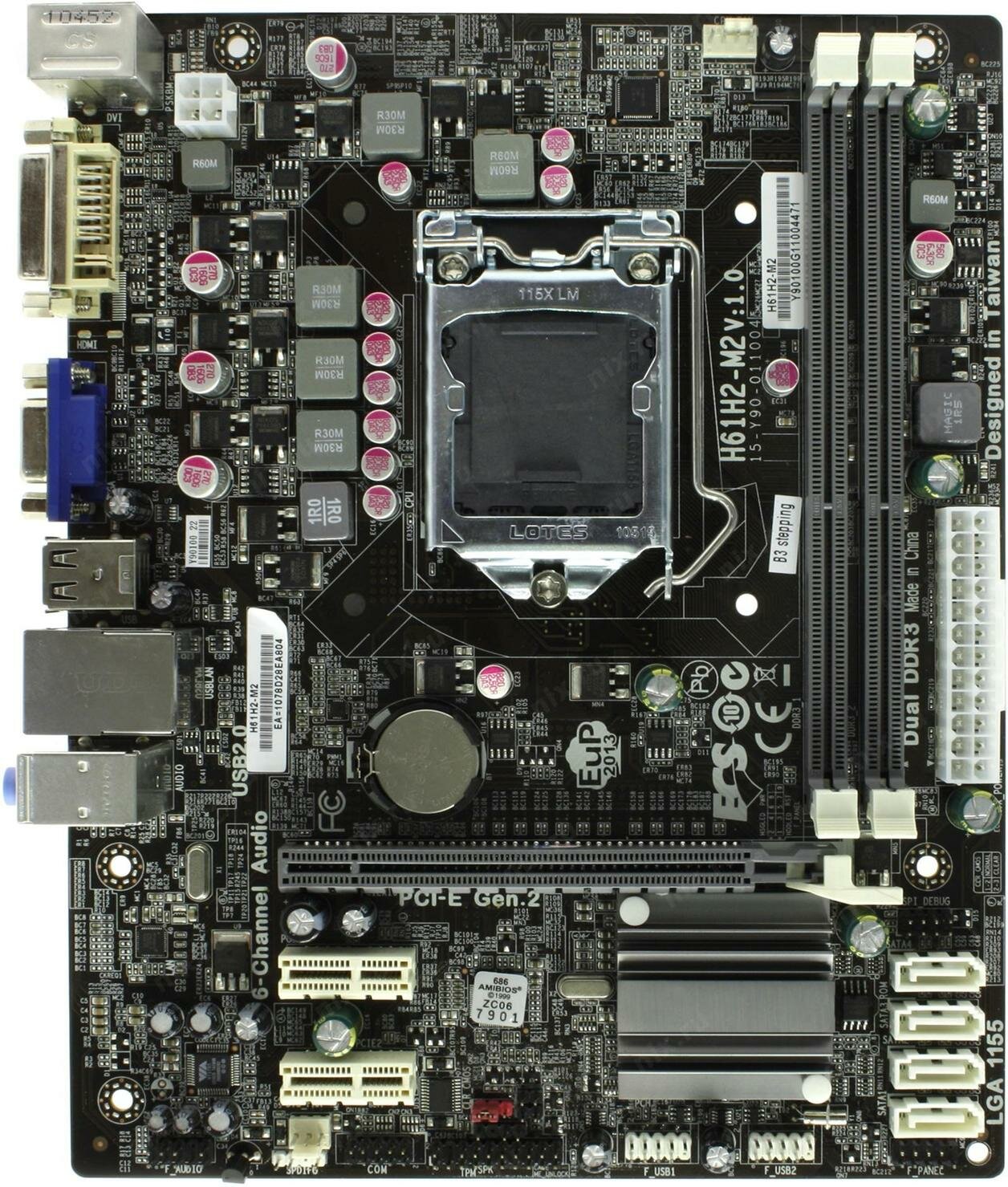 EliteGroup H61H2-M2 LGA1155 H61 PCI-E+Dsub DVI+LAN SATA MicroATX 2DDR3