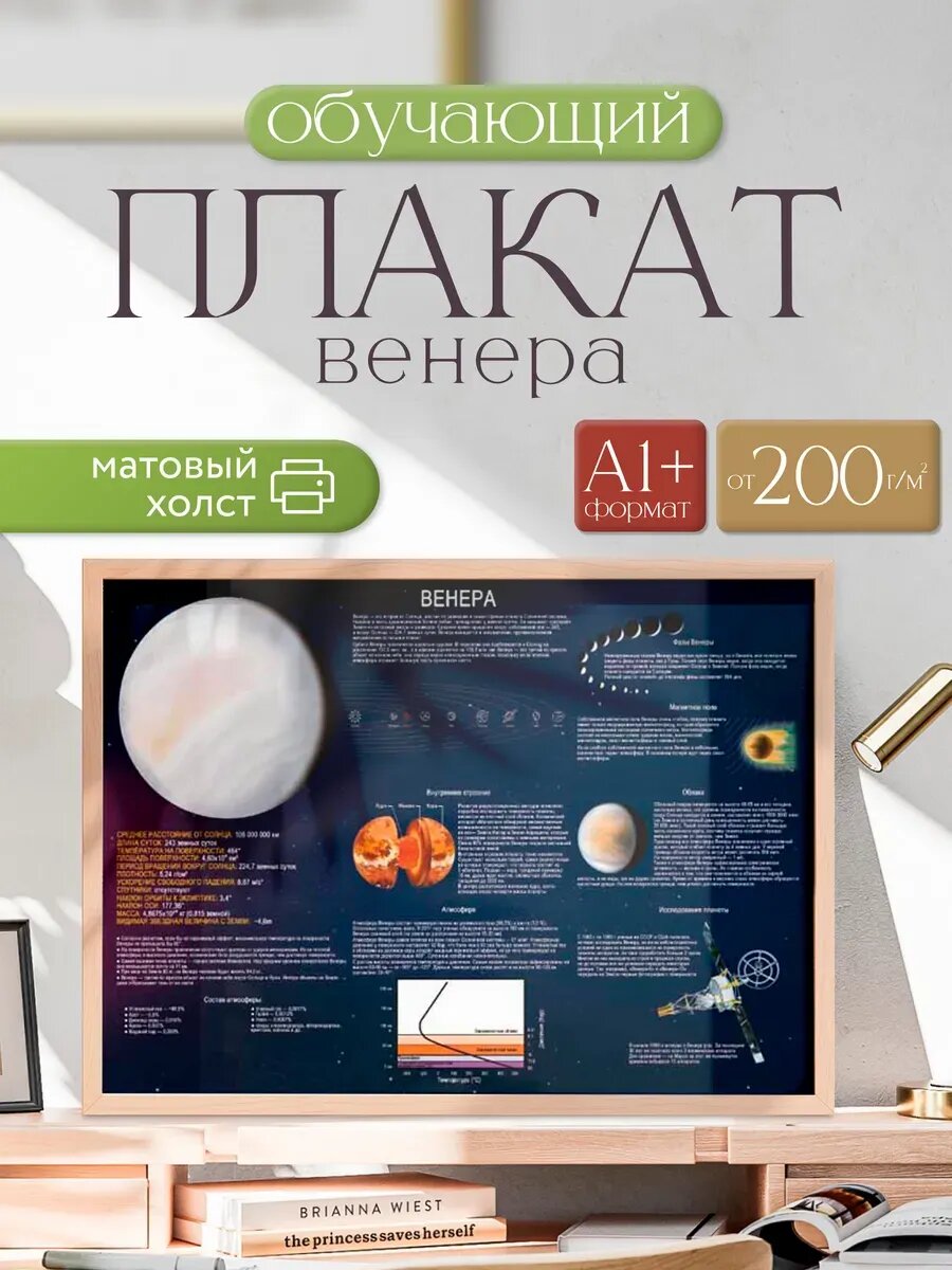 Венера развивающий (для обучения) плакат A1+, матовый холст от 200 г/м2