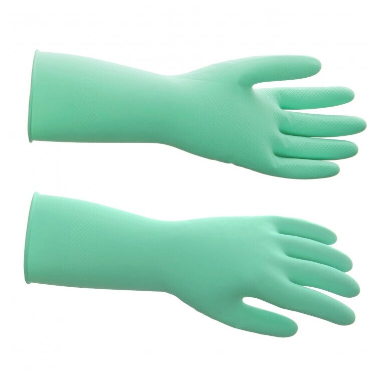 Перчатки латексные КЩС, прочные, хлопковое напыление, размер 8,5-9 L, большой, зеленые, HQ Profiline, 73586