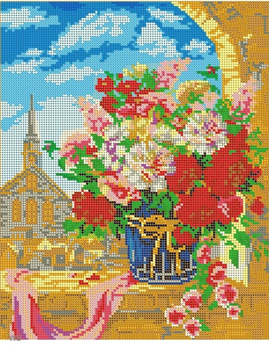 Набор для вышивания бисером картины Букет цветов