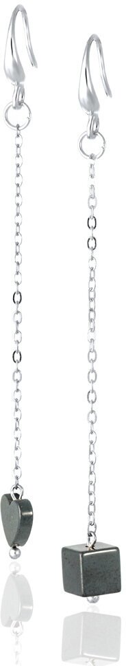 Серьги непарные, гематит