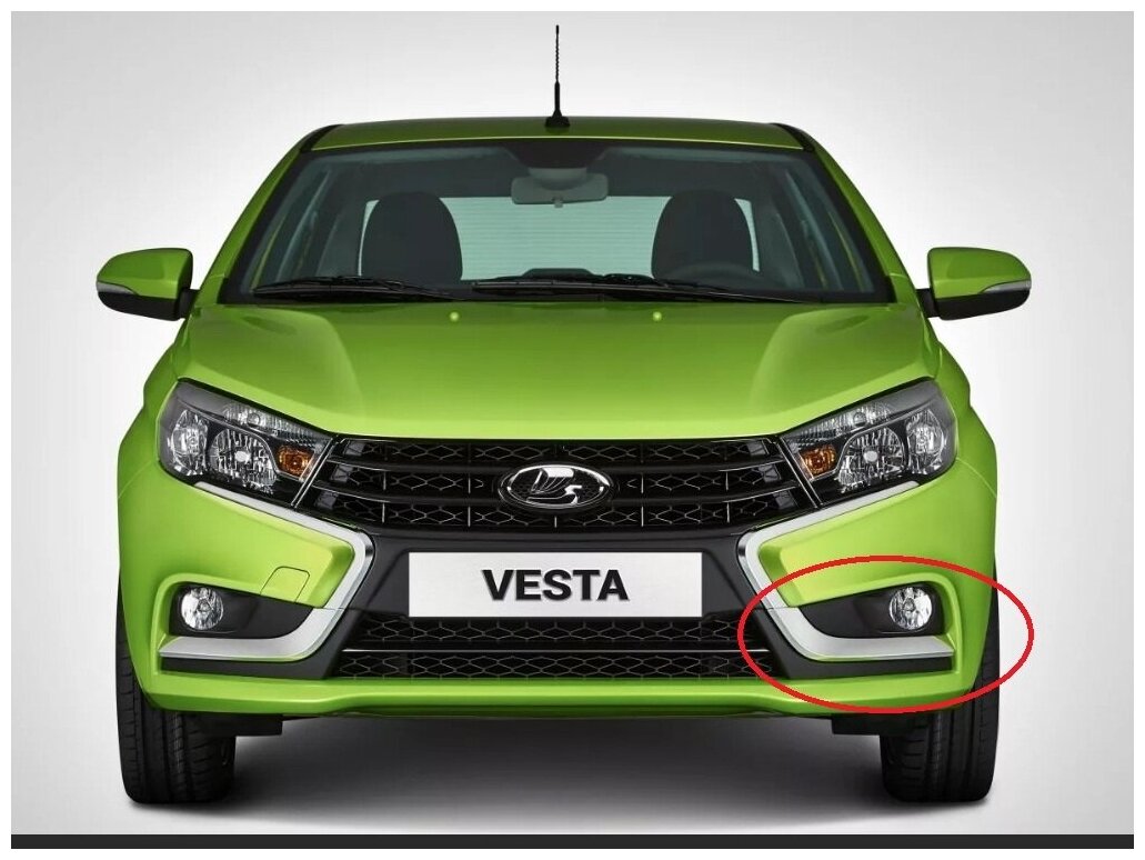 Рамка левой противотуманной фары Lada Vesta Лада Веста рамка ПТФ