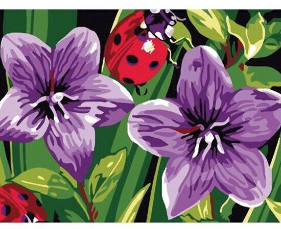 Картина по номерам Юнландия 15х20 см, "Божья коровка", на подрамнике, акрил, кисти