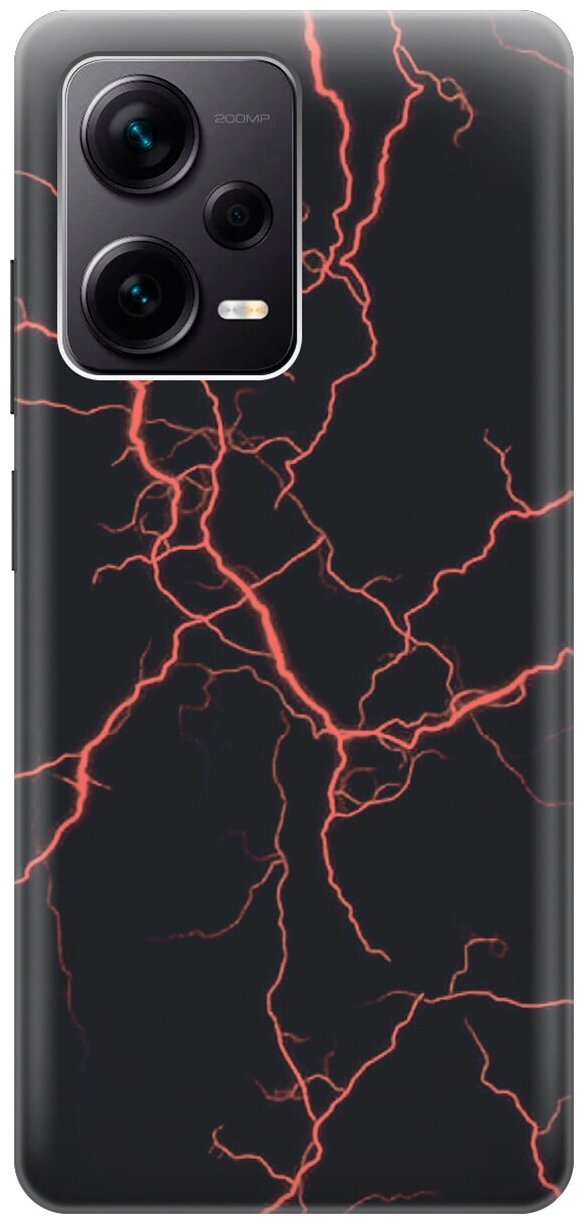 Силиконовый чехол Алая молния на Xiaomi Redmi Note 12 Pro / Note 12 Pro+ / Note 12 Explorer Edition