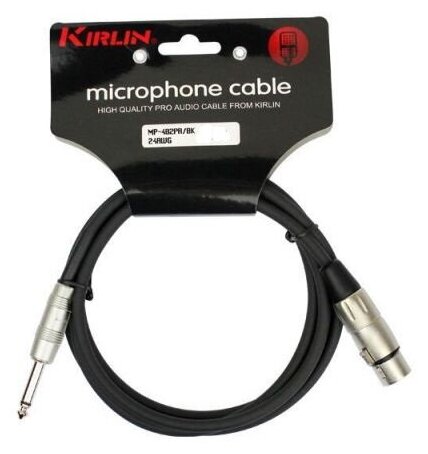 Кабель микрофонный XLR Female-1/4 "mono, 2 метра Kirlin MP-482PR/2m/BK