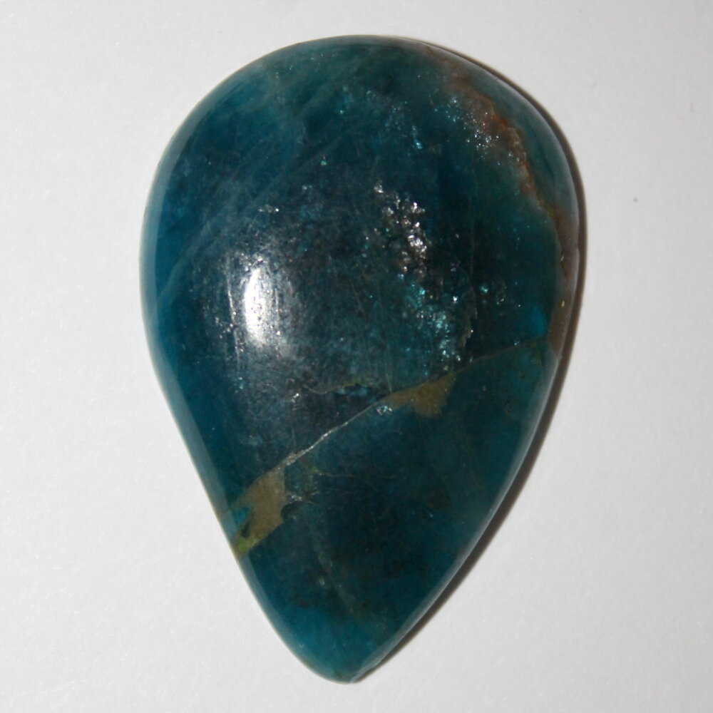 Апатит кабошон, натуральный камень, 35х24х3 мм, Бразилия, "True Stones"