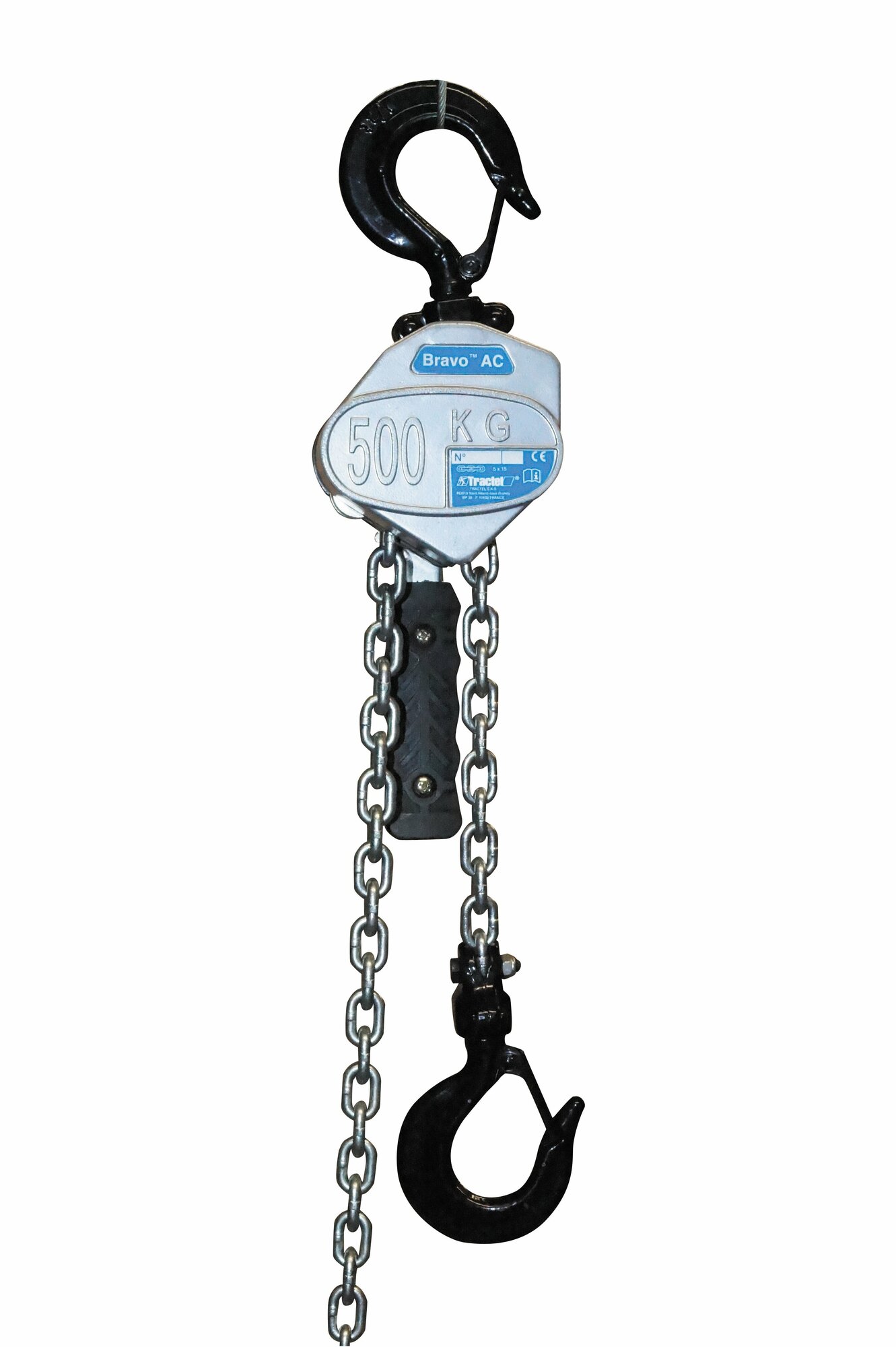 Рычажная цепная таль BRAVO AC 0,5Т 1.5M, алюминиевый корпус, грузоподъёмность 500 кг, высота подъёма 1.5 метра