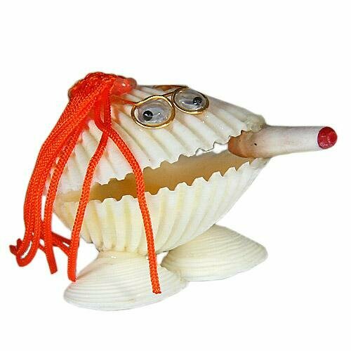 Прикол игрушка Ракушка куряка 5 см 2 штуки набор ручная работа