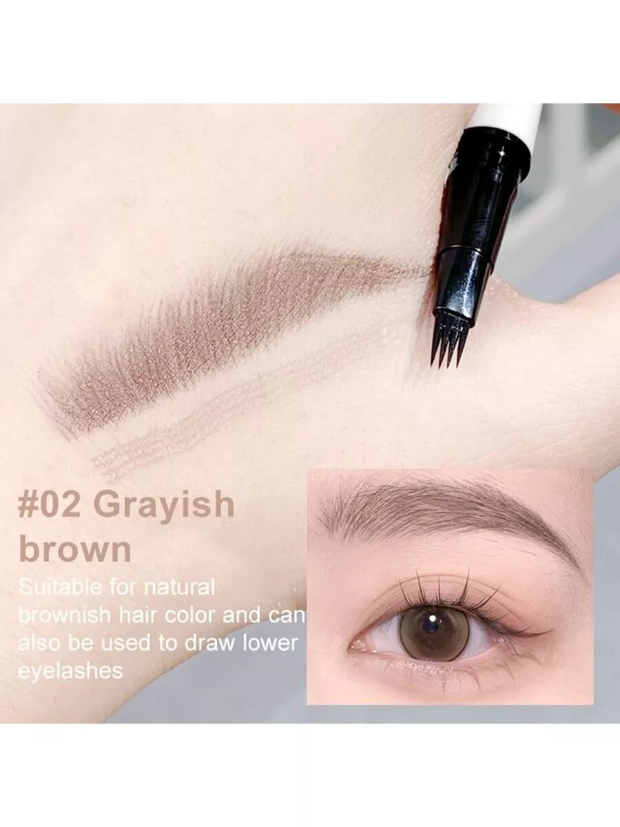 Фломастер XiXi для бровей, эффект микроблейдинга, 02