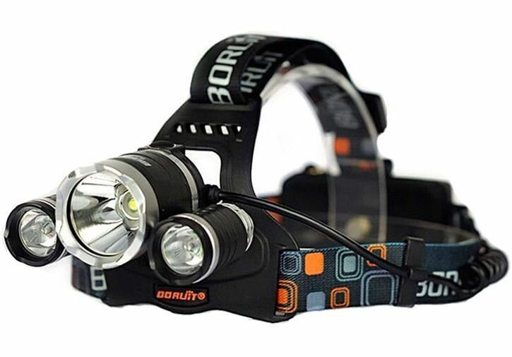 Налобный аккумуляторный светодиодный фонарь RJ-3000 4 режима