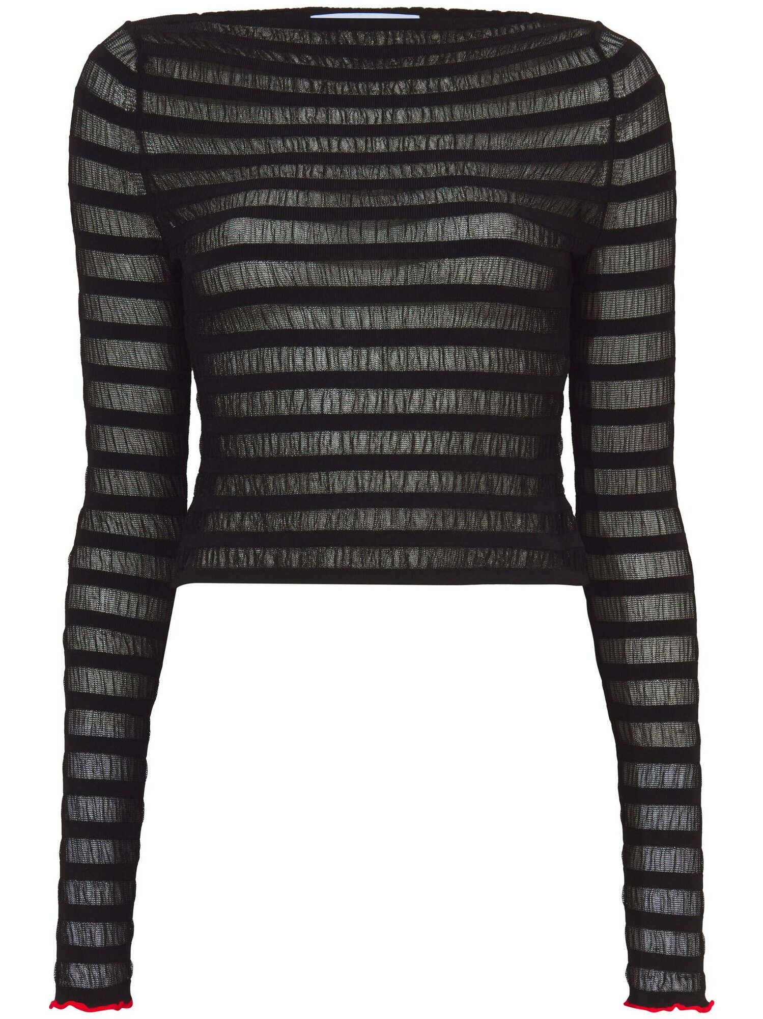 Топ Striped sheer top