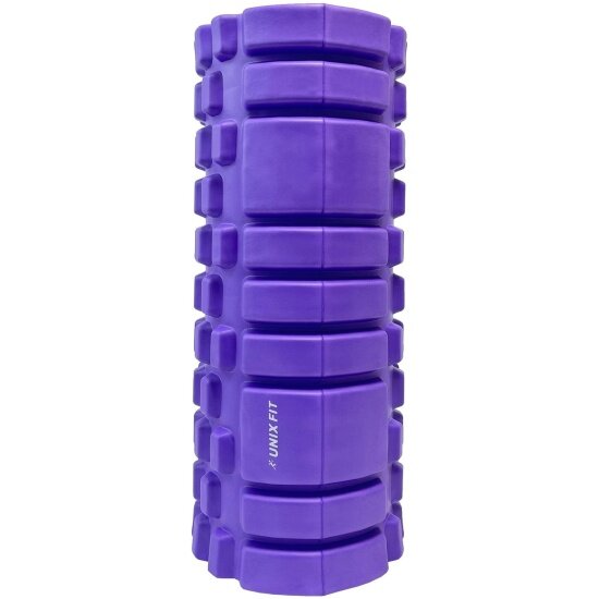 Ролик массажный для йоги и фитнеса Unix Fit 45 см, фиолетовый